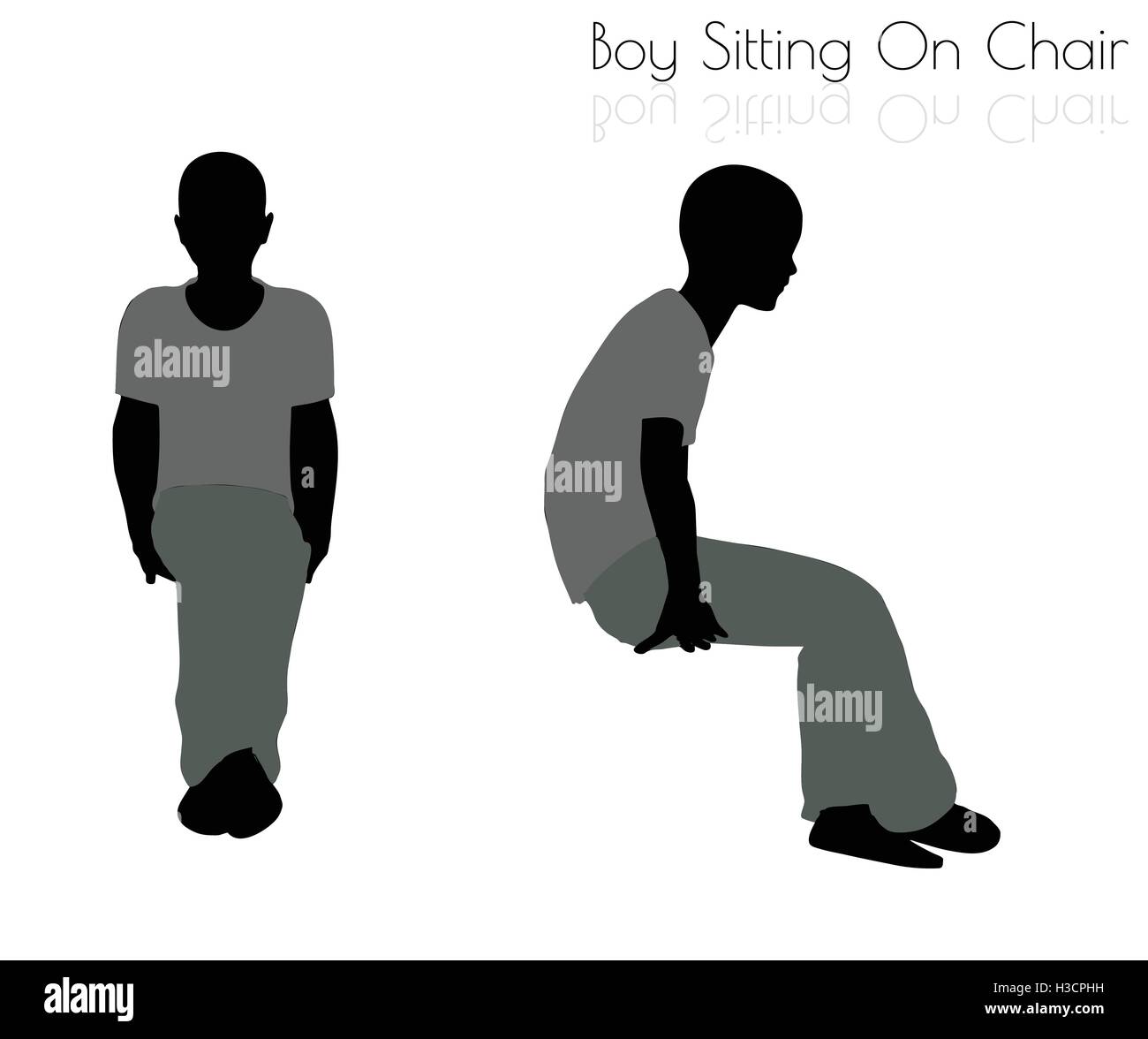 EPS 10 vector illustration of boy in Sitting pose on white background ...
