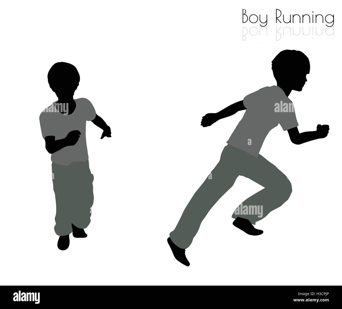 EPS 10 vector illustration of boy in Running pose on white background ...