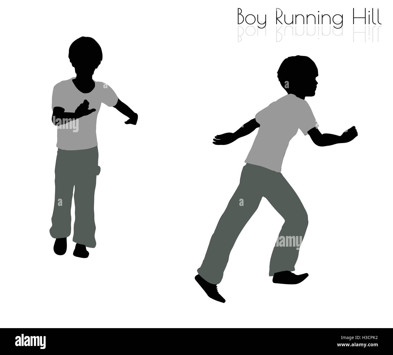 EPS 10 vector illustration of boy in Running pose on white background ...