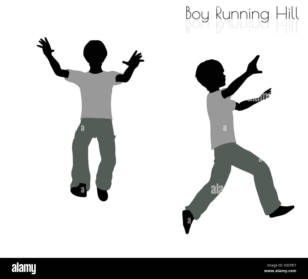 EPS 10 vector illustration of boy in Running pose on white background ...
