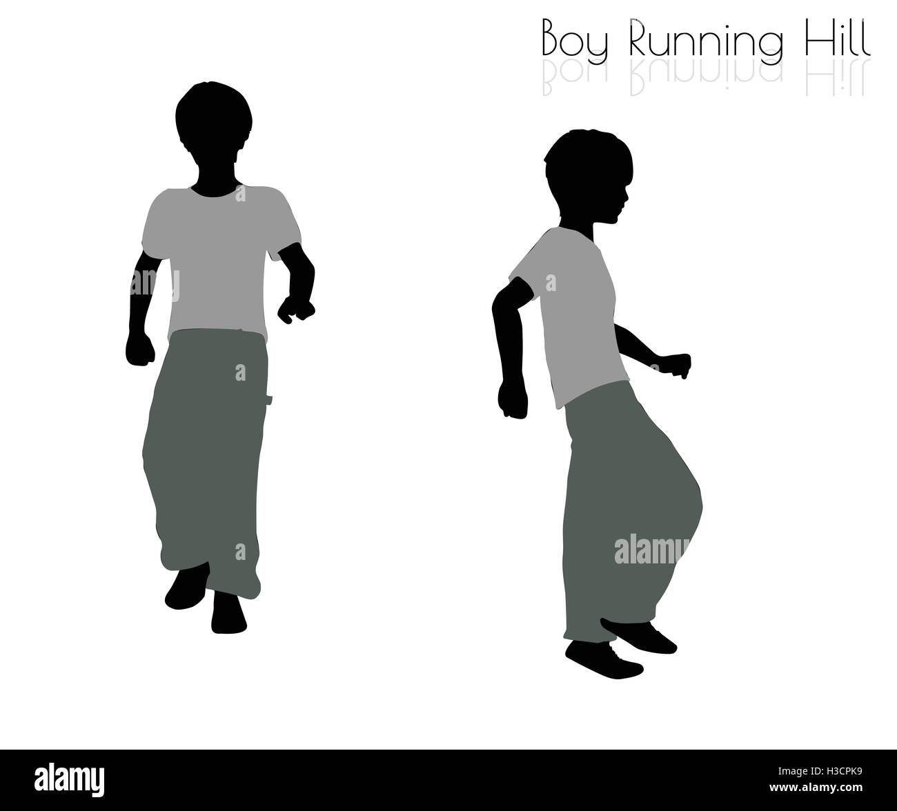 EPS 10 vector illustration of boy in Running pose on white background ...