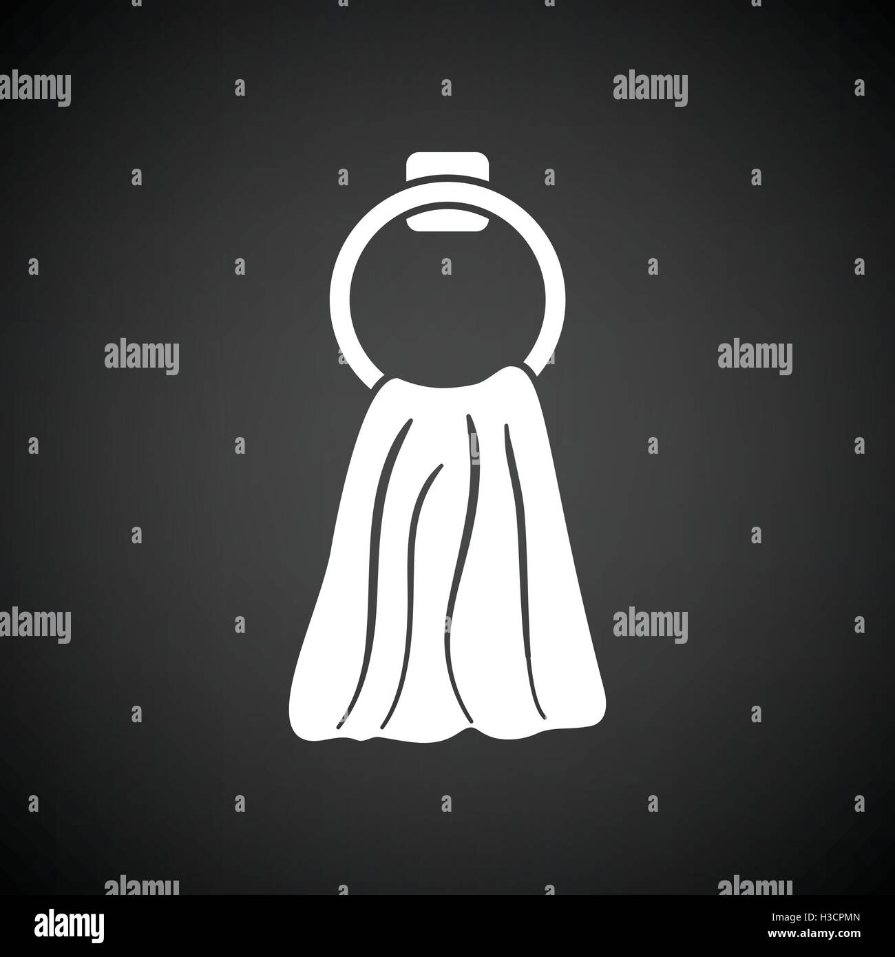 Hand towel icon. Black background with white. Vector illustration Stock ...