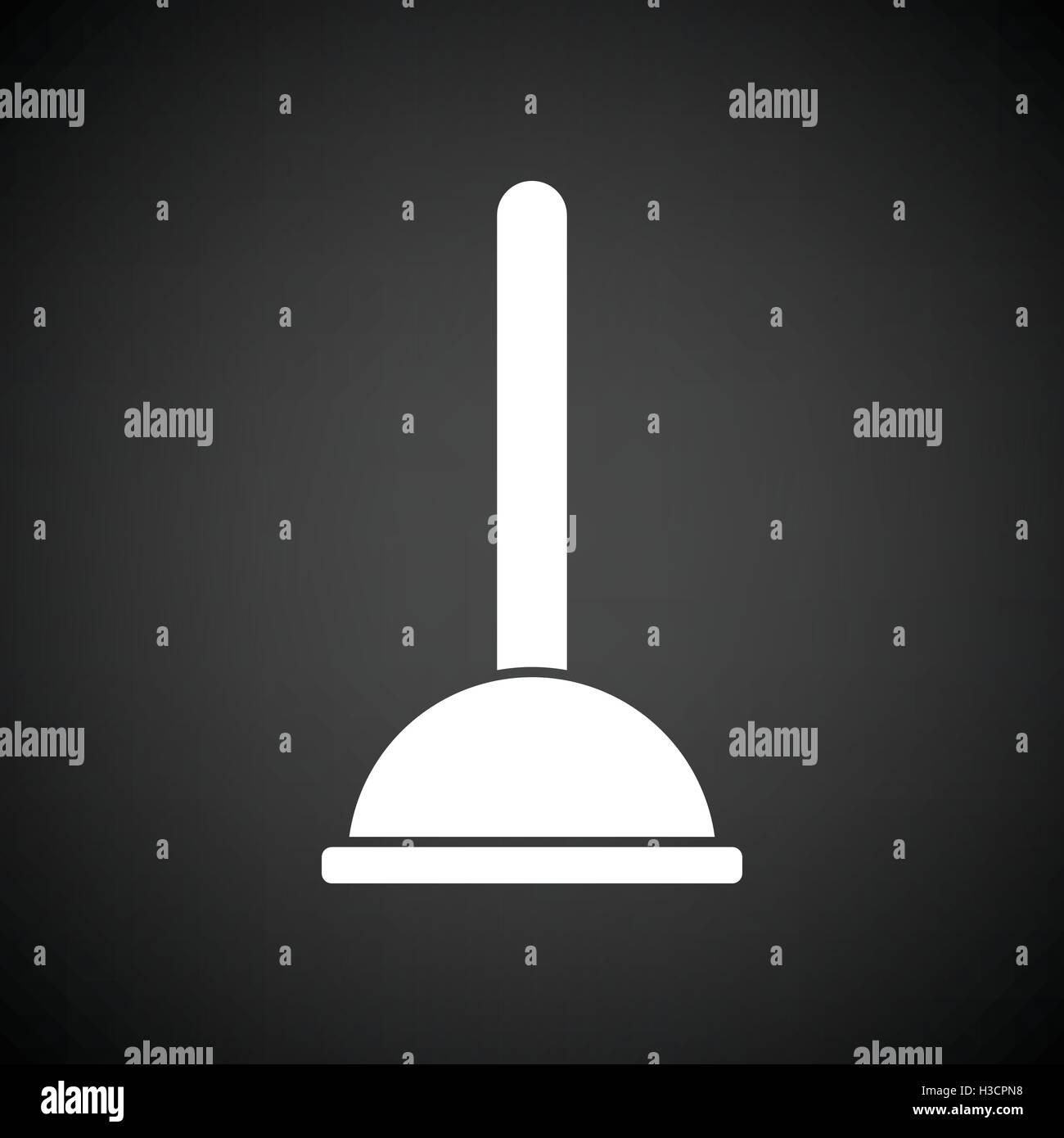 Plunger icon. Black background with white. Vector illustration Stock ...