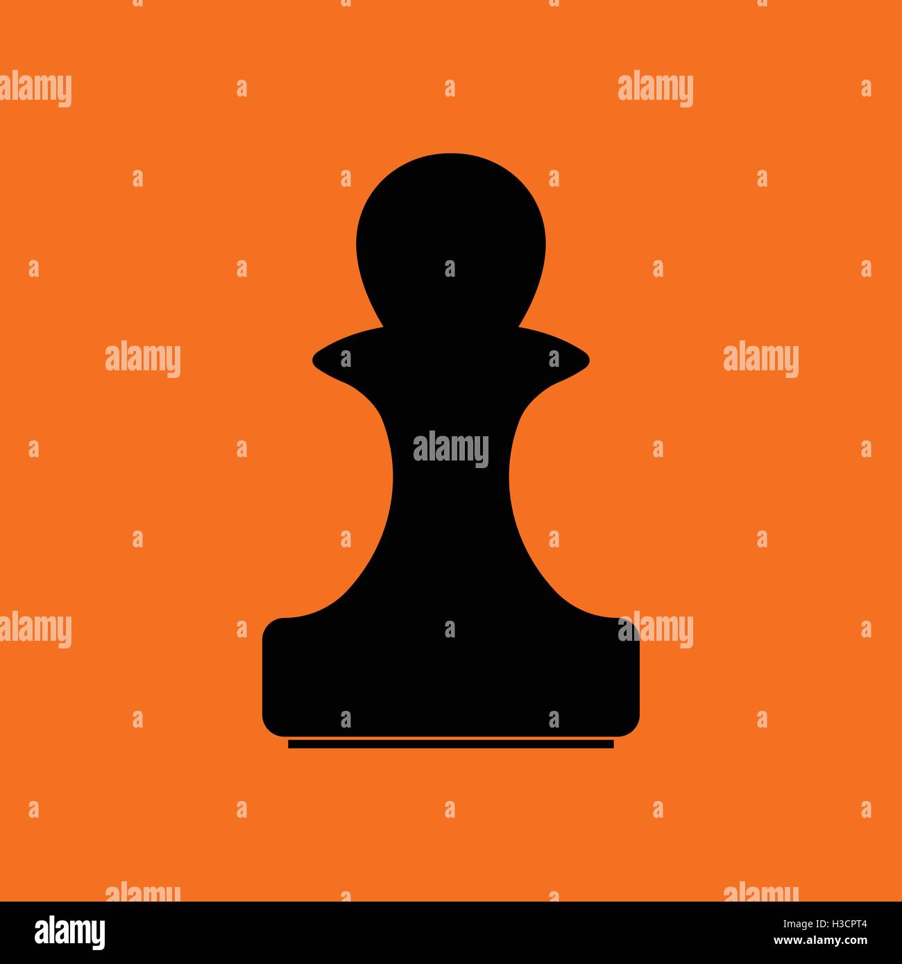 Stamp icon. Orange background with black. Vector illustration Stock ...