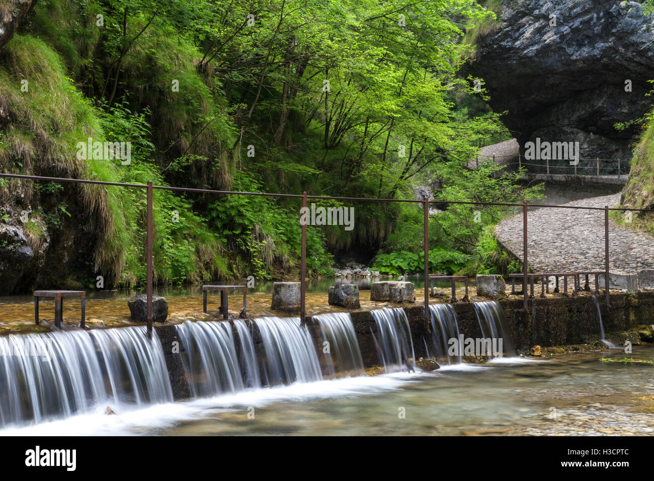 Pathway in val Vertova, Vertova, Val Seriana, Bergamo province ...
