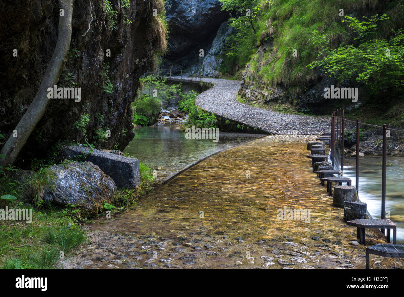Val Vertova trail meets the river, Vertova, Val Seriana, Bergamo ...