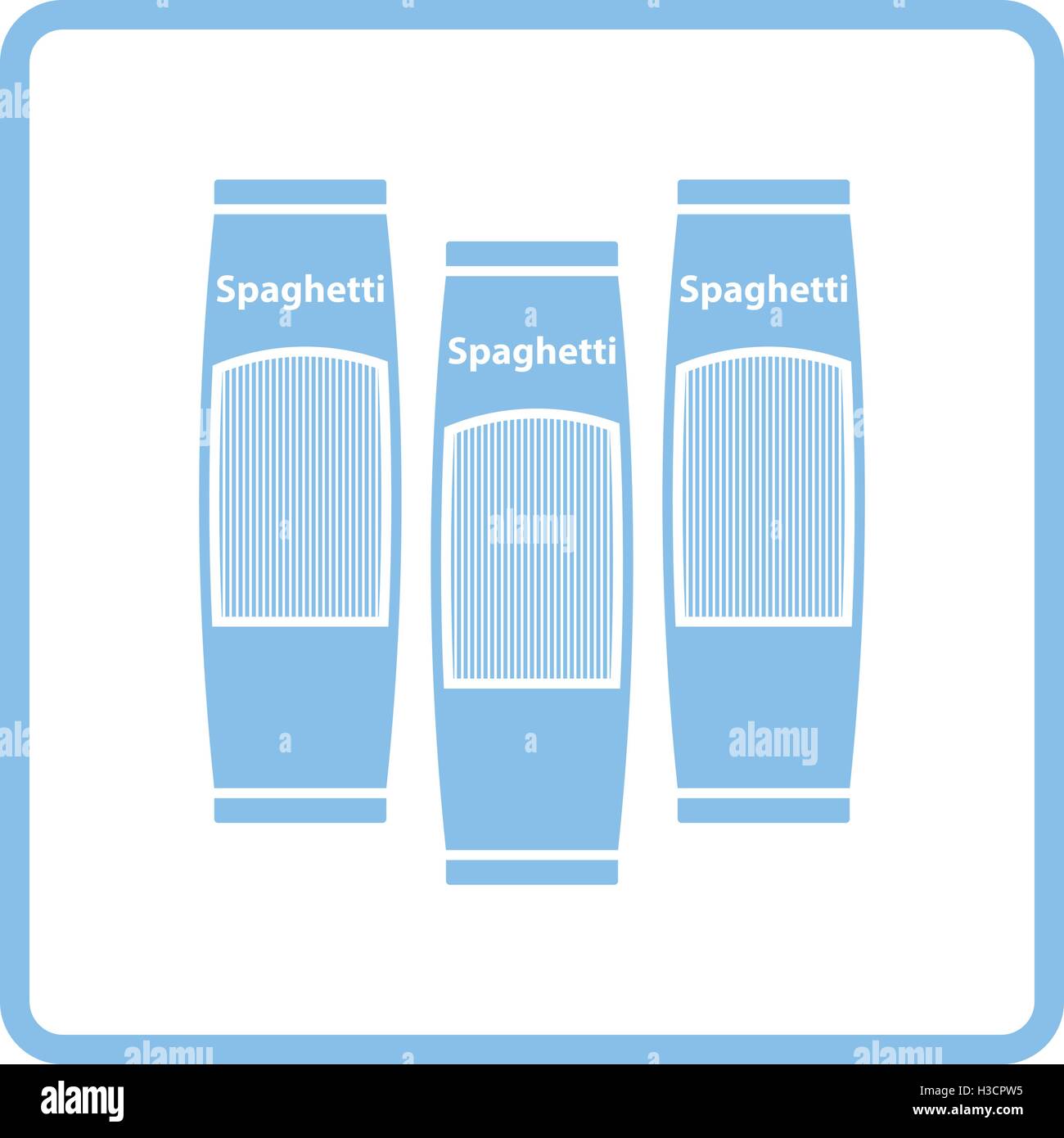 Spaghetti package icon. Blue frame design. Vector illustration Stock ...