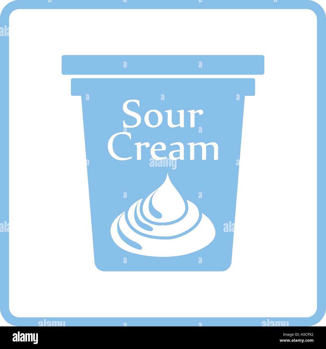 Sour cream icon. Blue frame design. Vector illustration Stock Vector ...