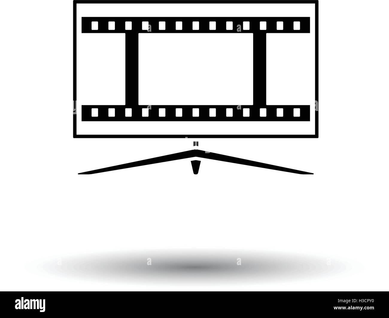 Cinema TV screen icon. White background with shadow design. Vector ...