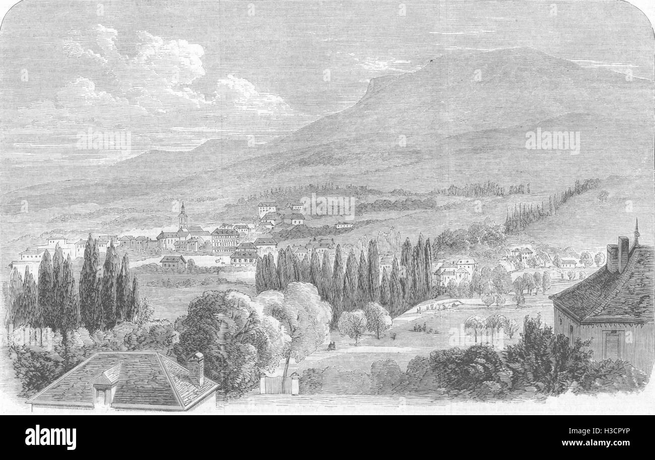 MONACO The Town of Monaco as viewed from the Sea 1860. The Illustrated ...