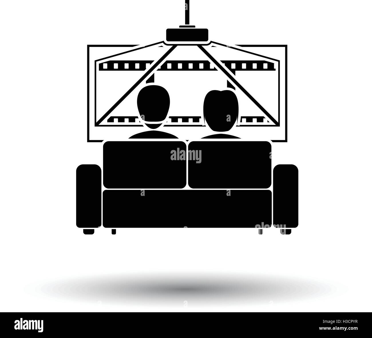 Cinema sofa icon. White background with shadow design. Vector ...