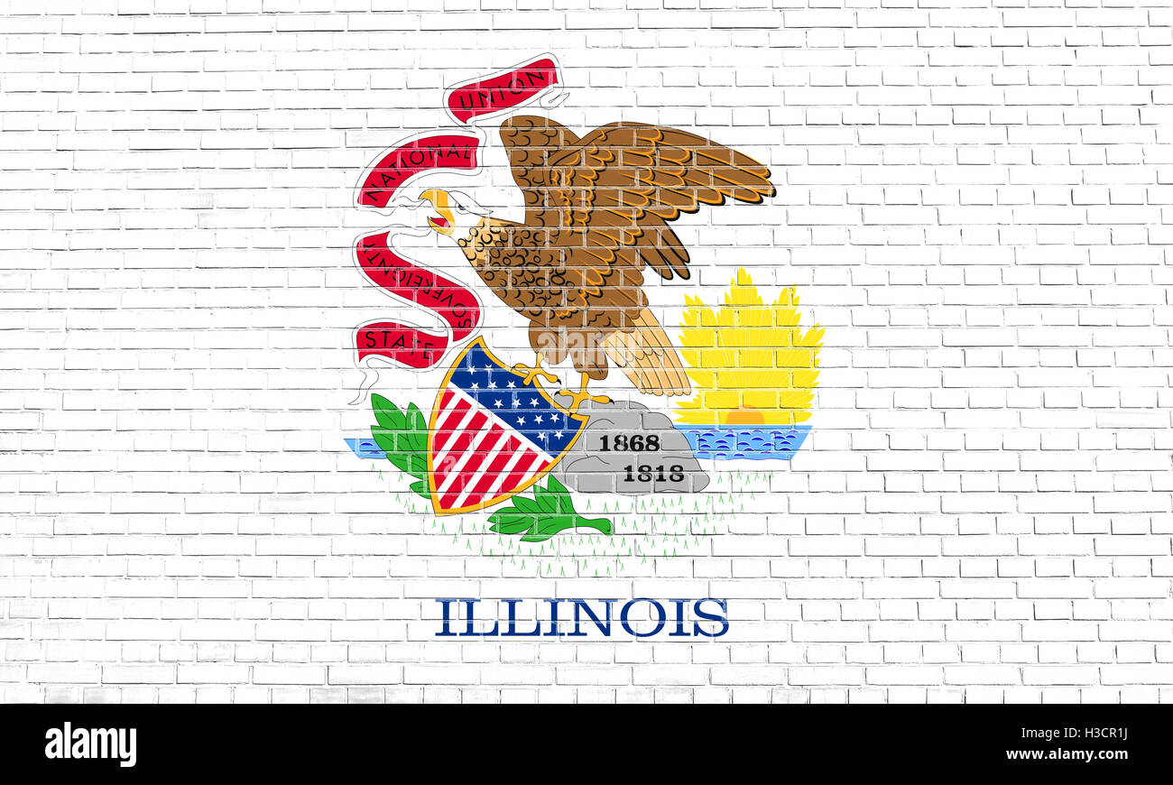 Illinoisan official flag, symbol. American patriotic element. USA ...