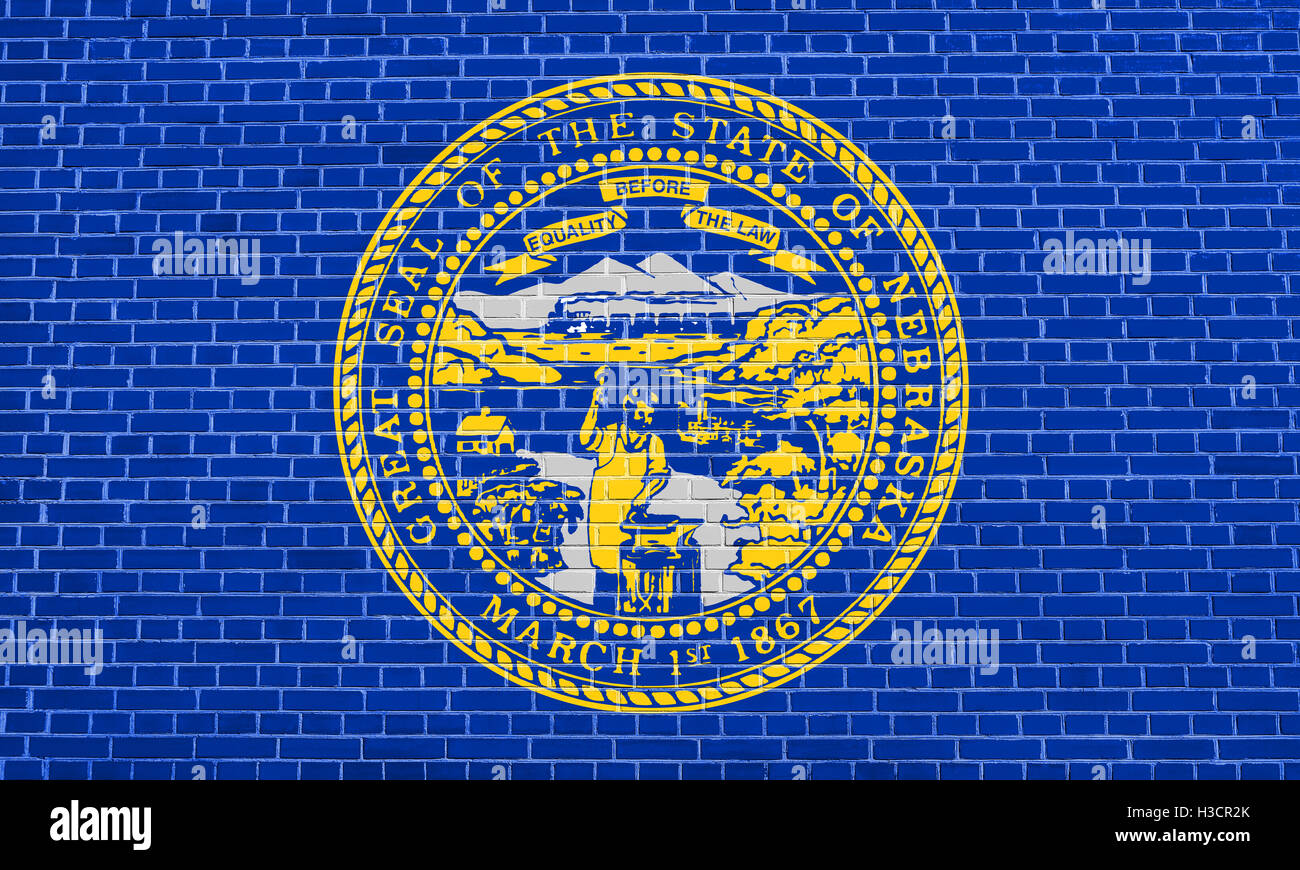 Nebraskan official flag, symbol. American patriotic element. USA banner ...