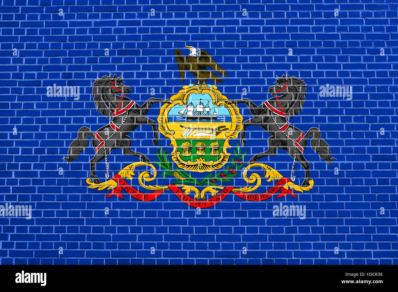 Pennsylvanian official flag, symbol. American patriotic element. USA ...