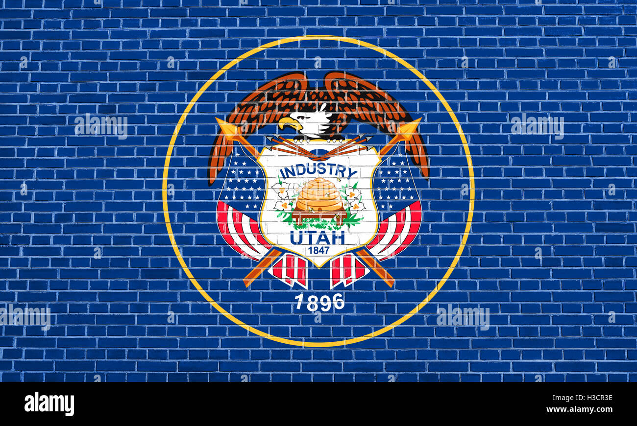 Utahn official flag, symbol. American patriotic element. USA banner ...