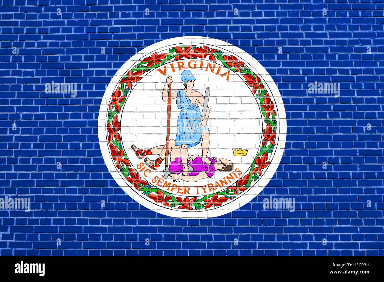 Virginian official flag, symbol. American patriotic element. USA banner ...
