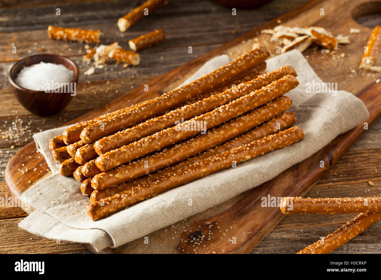 Crunchy Salty Pretzel Rods Ready to Eat Stock Photo - Alamy