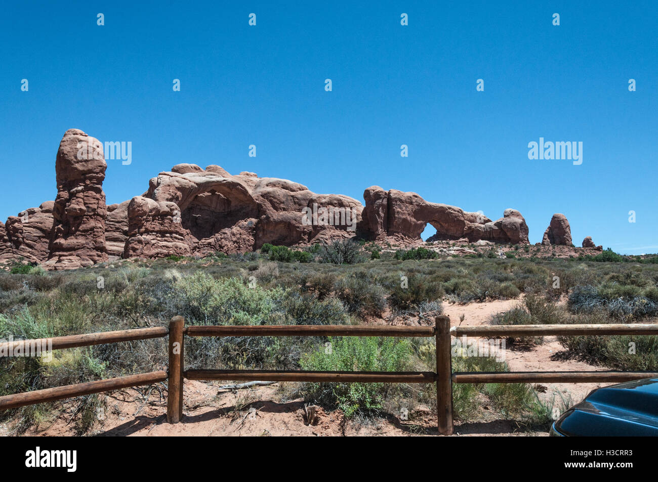 Double Arch in Arches National Park, Utah Stock Photo - Alamy