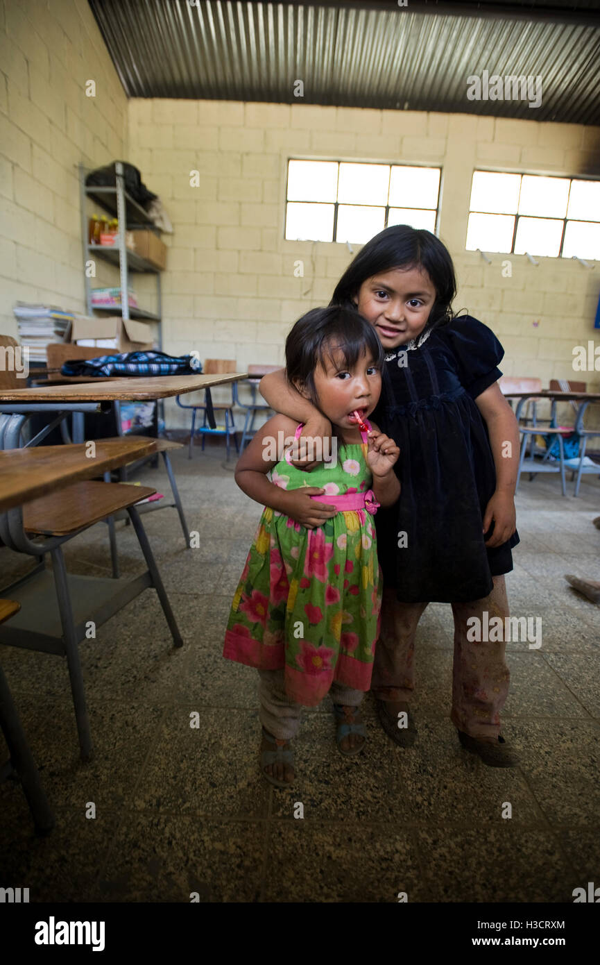 Maya indigenous children in Mano de Leon, small village of population ...