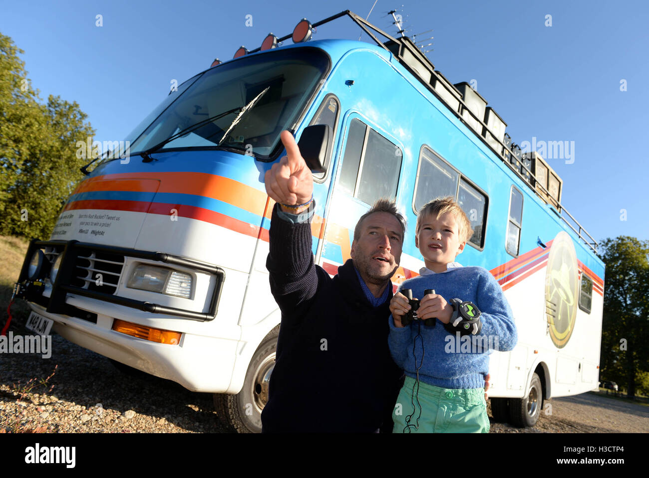 EDITORIAL USE ONLY Television presenter Ben Fogle and his son Ludo, six ...