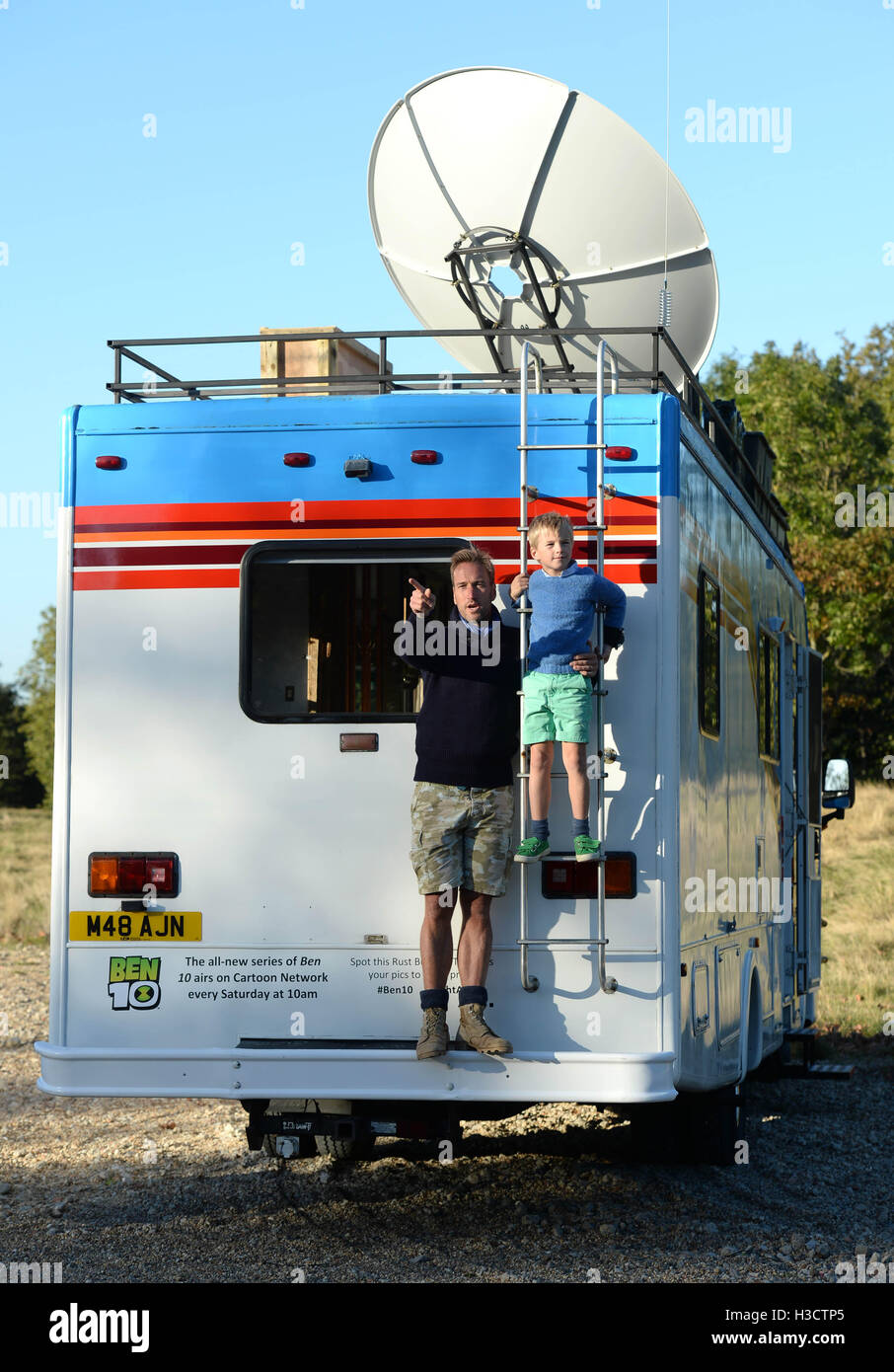 EDITORIAL USE ONLY Television presenter Ben Fogle and his son Ludo, six ...