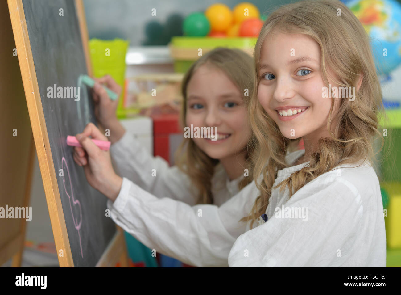 beautiful little girls at class Stock Photo - Alamy