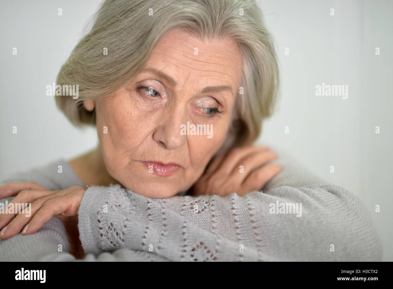 melancholy Senior woman Stock Photo - Alamy
