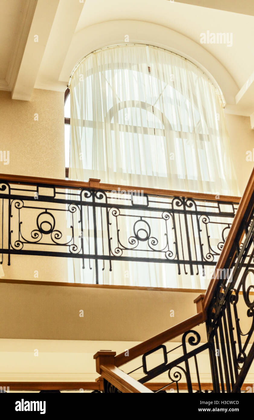 High window above stairs in house with sunny rays Stock Photo - Alamy