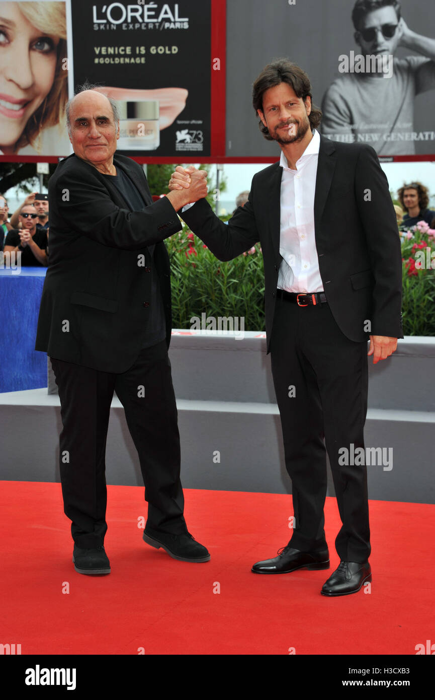 Amir Naderi (left) and Andrea Sartoretti attending the premiere of ...