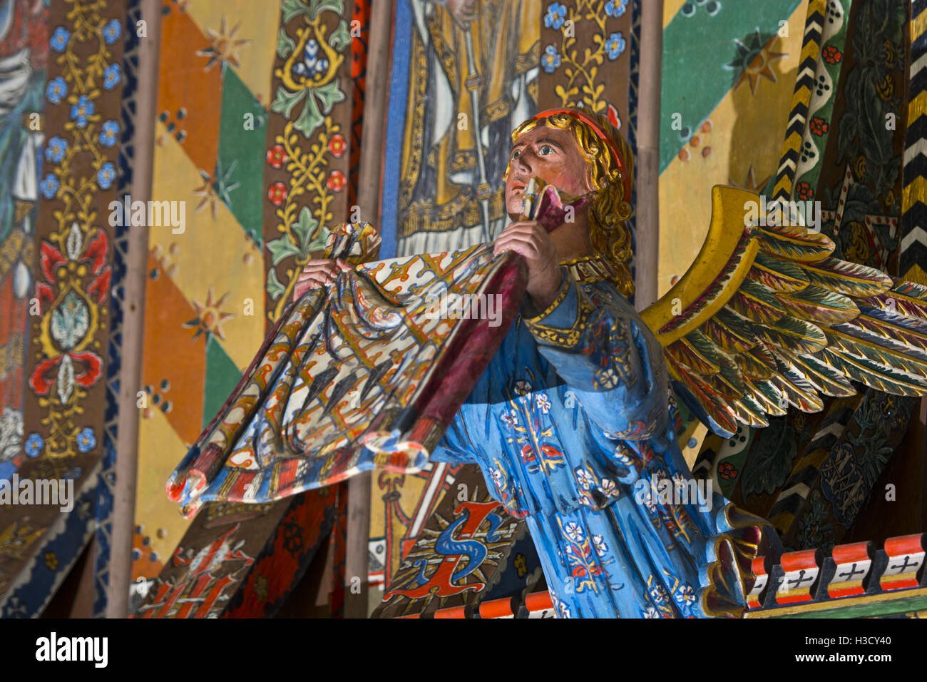 Huntingfields church ceiling paintings Stock Photo - Alamy