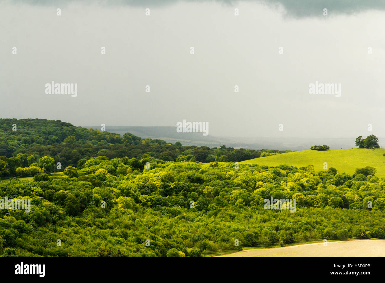 Cloudy view over the Chilterns in Buckinghamshire, England Stock Photo ...