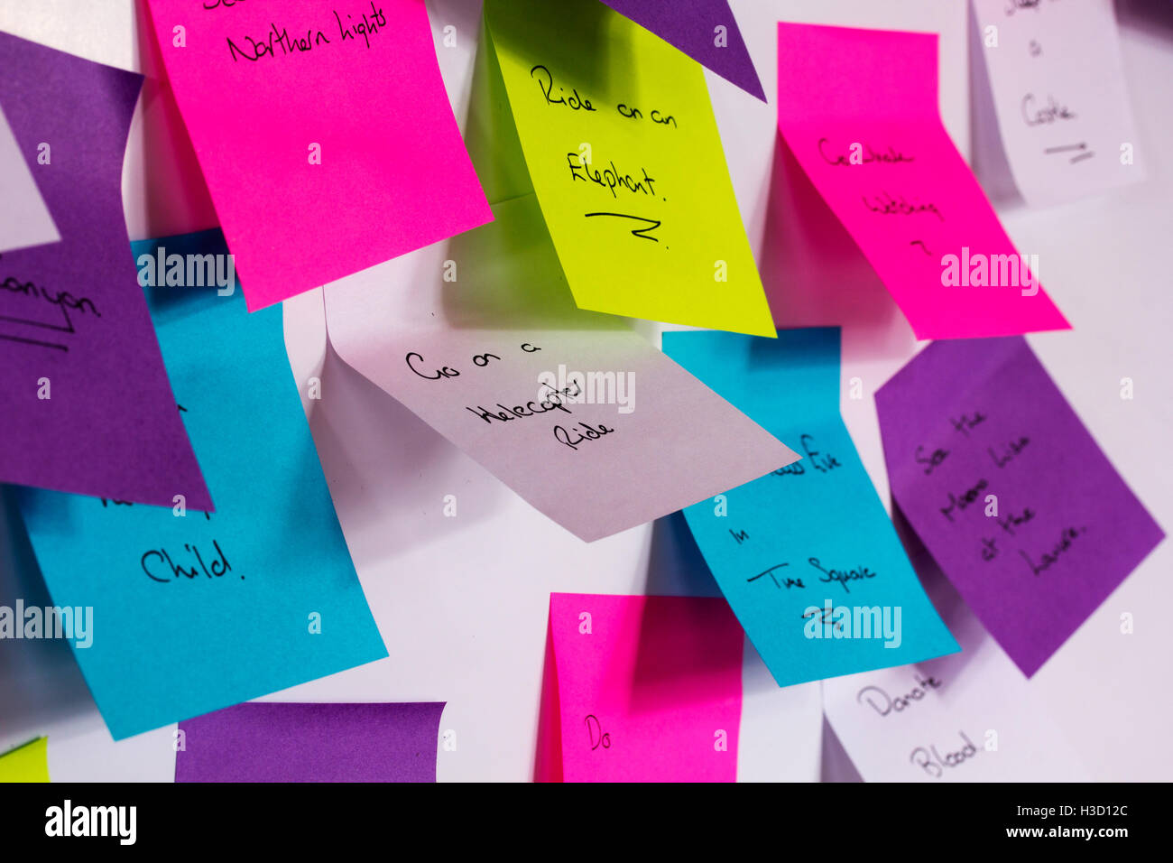 Colourful sticky notes with things to do Stock Photo - Alamy