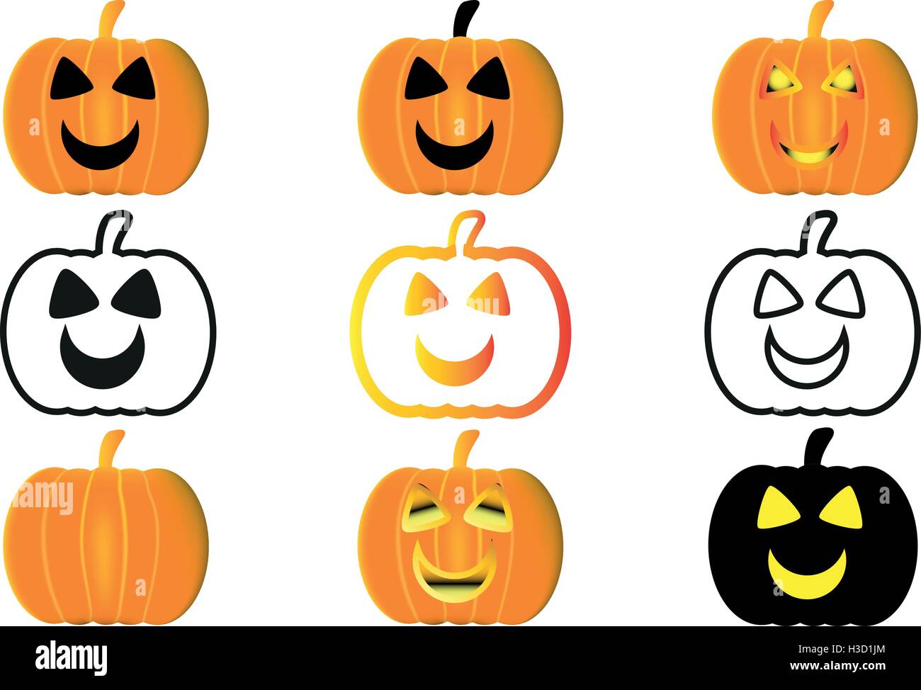 halloween, illuminating pumpkin, Halloween pumpkins Stock Vector Image ...