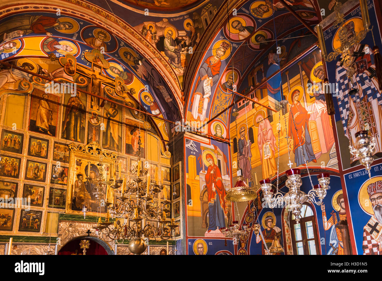 Frescos in the abbey chapel, Krka Monastery, Krka National Park ...