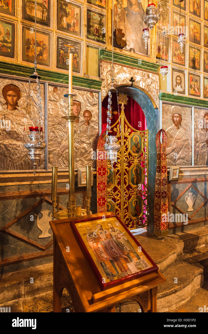 Altar in the abbey chapel, Krka Monastery, Krka National Park, Dalmatia ...