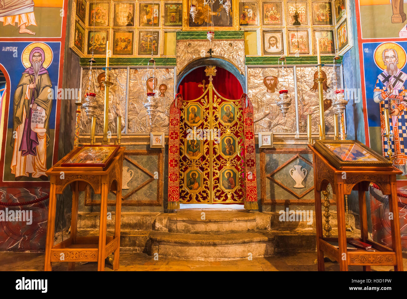 Altar in the abbey chapel, Krka Monastery, Krka National Park, Dalmatia ...