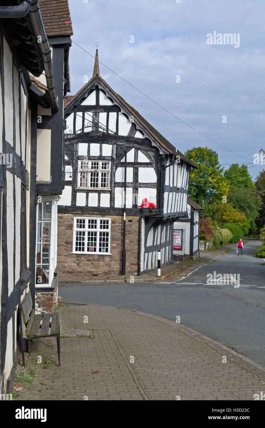 Traditional buildings in the market town of Weobley Herefordshire, on ...