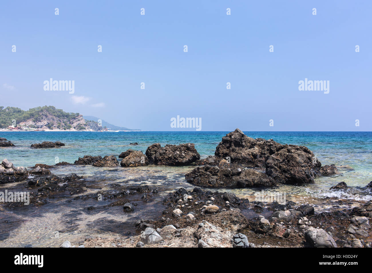 Mediterranean Sea with mountain View Stock Photo - Alamy