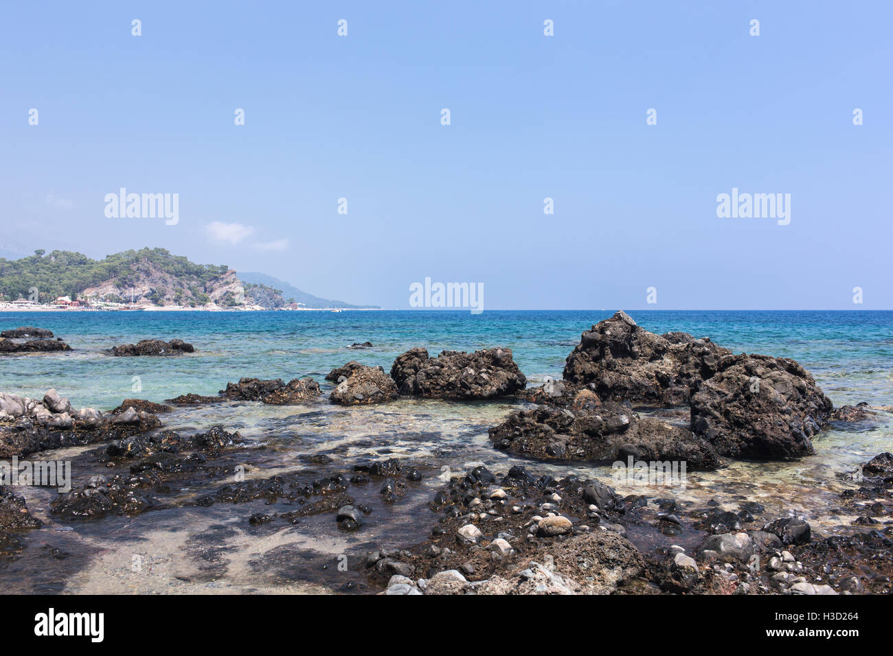 Mediterranean Sea with mountain View Stock Photo - Alamy
