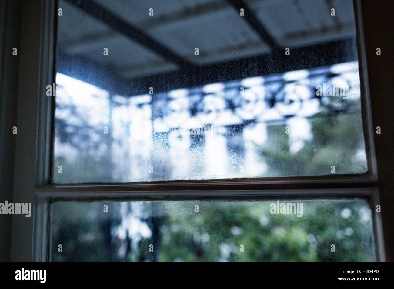 Closed glass window at home Stock Photo - Alamy