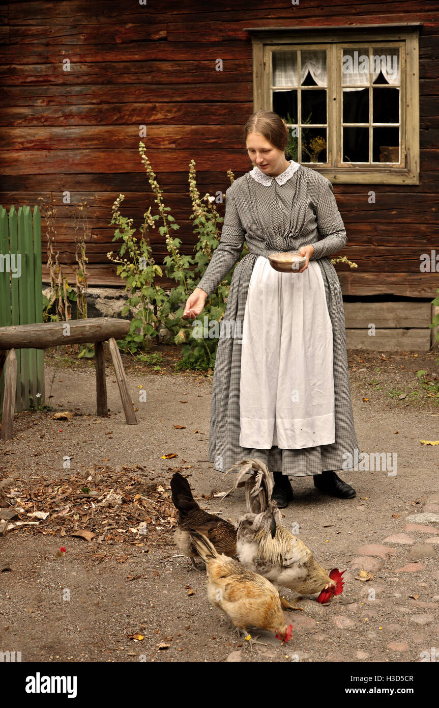 Representation of daily life scenes of "old" Sweden in Skansen open air ...