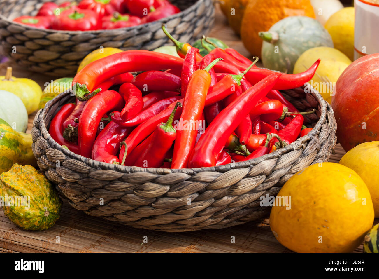 Small red chili peppers Stock Photo - Alamy