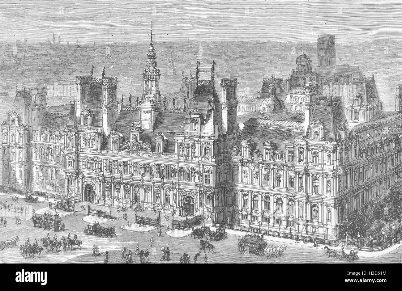 PARIS The new hotel De Ville, Paris 1882. The Illustrated London News ...
