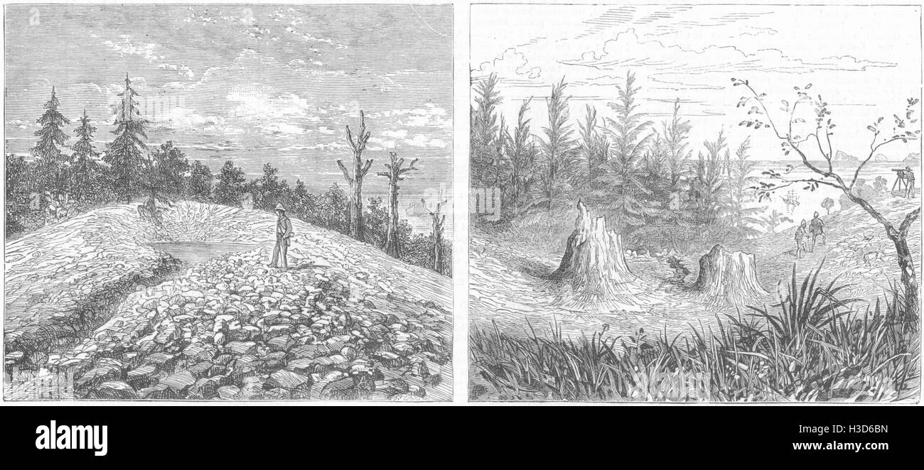INDONESIA Volcanic remains Borneo Mud Crater Lithman; Volcano Boan 1881 ...