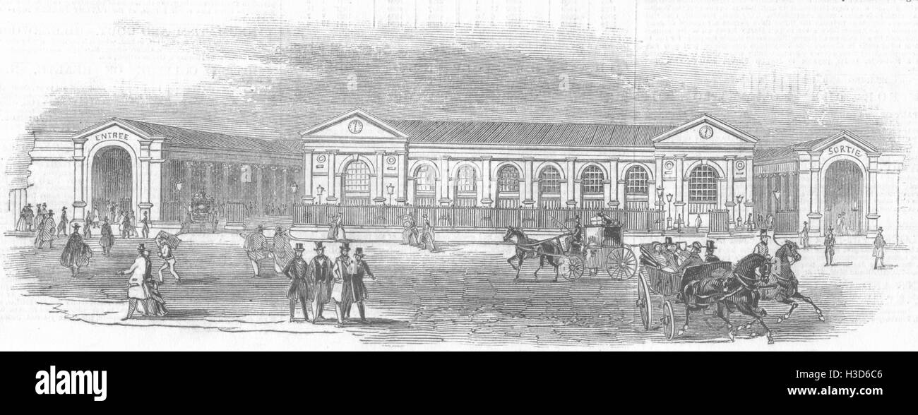 FRANCE Northern railroad of France-The Paris Embarcadere 1846. The ...