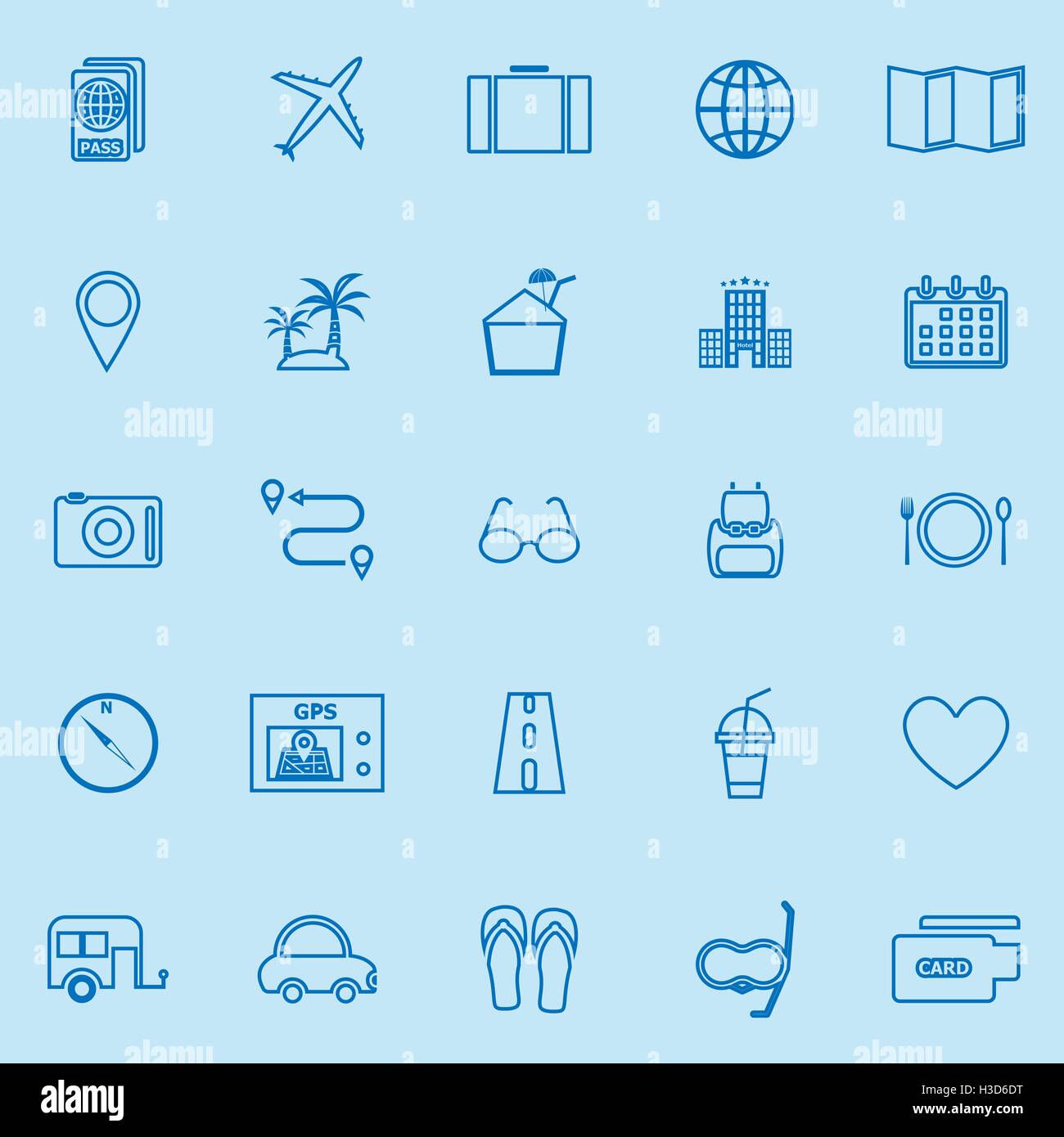 Trip line color icons on blue background, stock vector Stock Vector ...