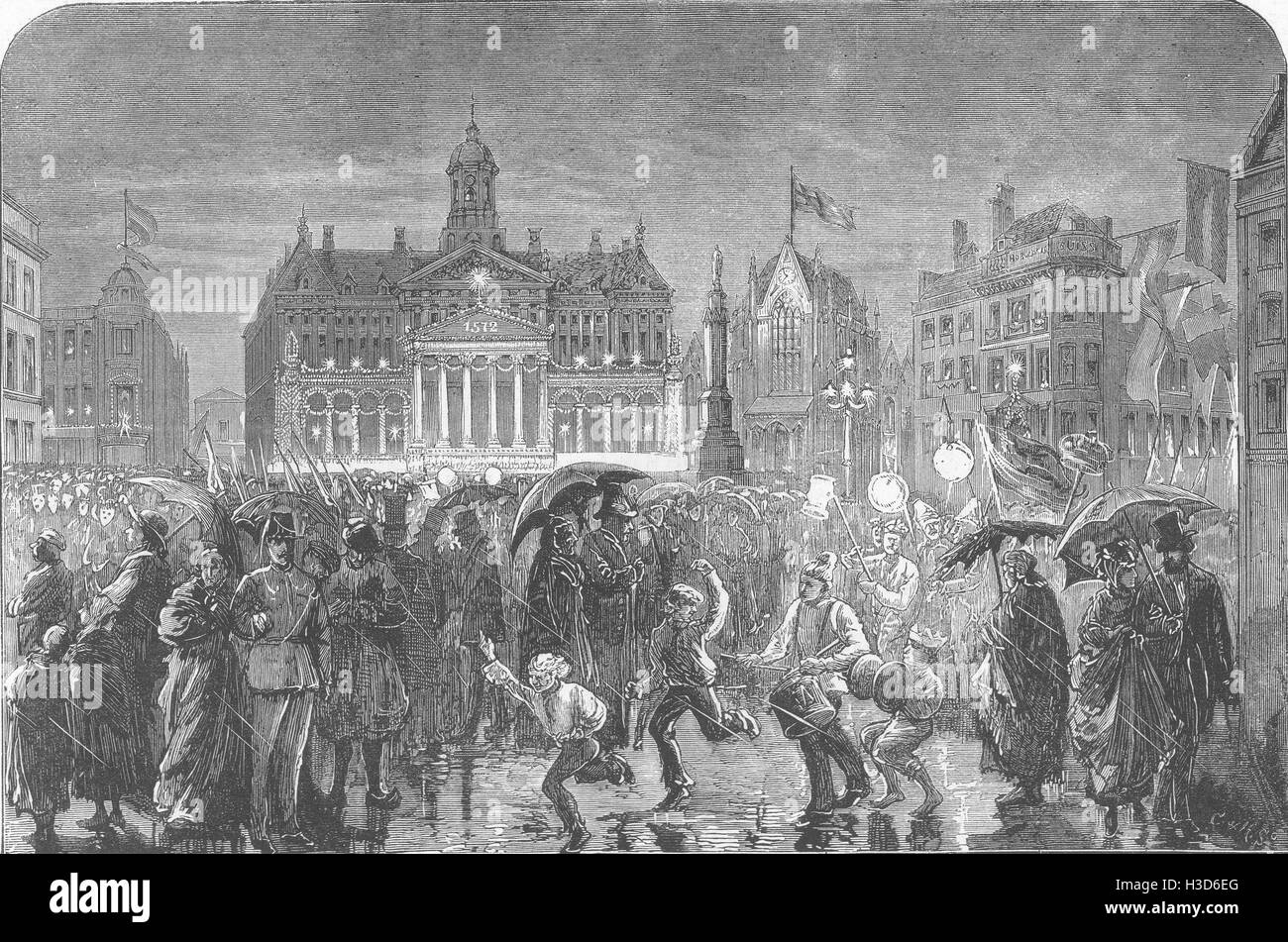 AMSTERDAM 300th anniversary of Dutch Independence Rejoicings -lights ...