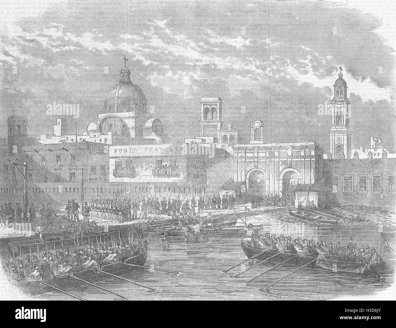 MEXICO Disembarkation of Spanish troops at Veracruz 1862. The ...