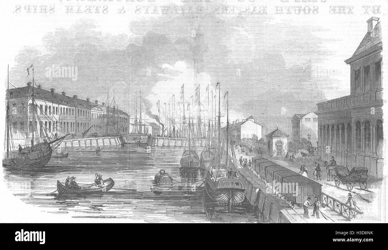 OSTEND Steam packet quay,viewed bassin de commerce;Station;Quai l ...