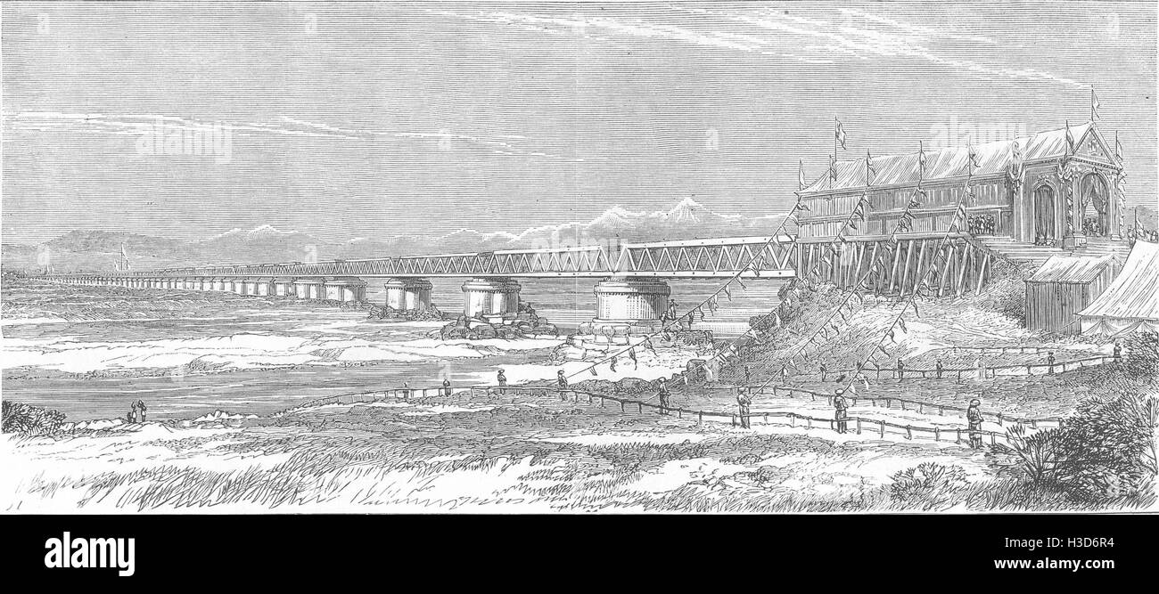 PAKISTAN Rail bridge Chenab, Punjab-opened Prince of Wales 1876. The ...
